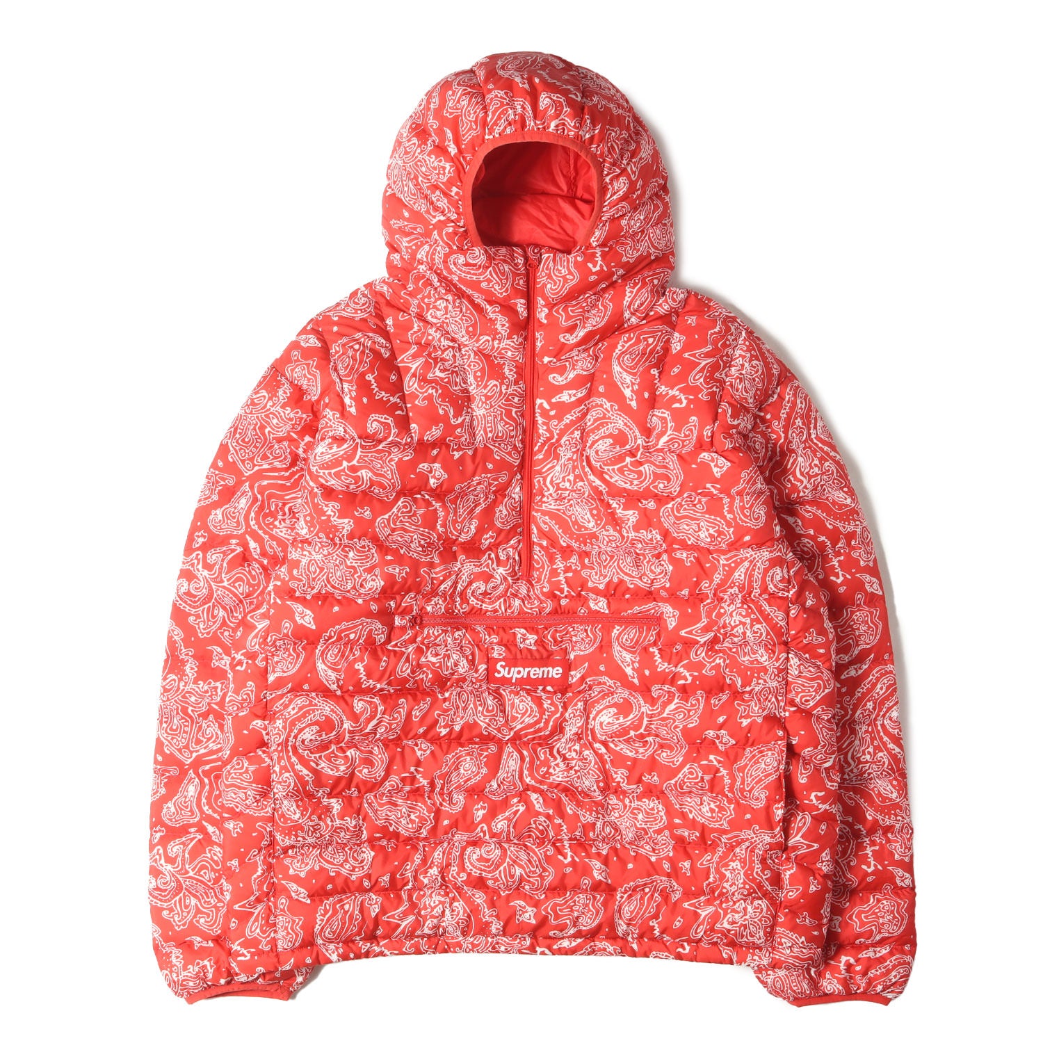 22AW ペイズリー柄 ハーフジップ プルオーバー ダウンジャケット(Micro Down Half Zip Hooded Pullover ...