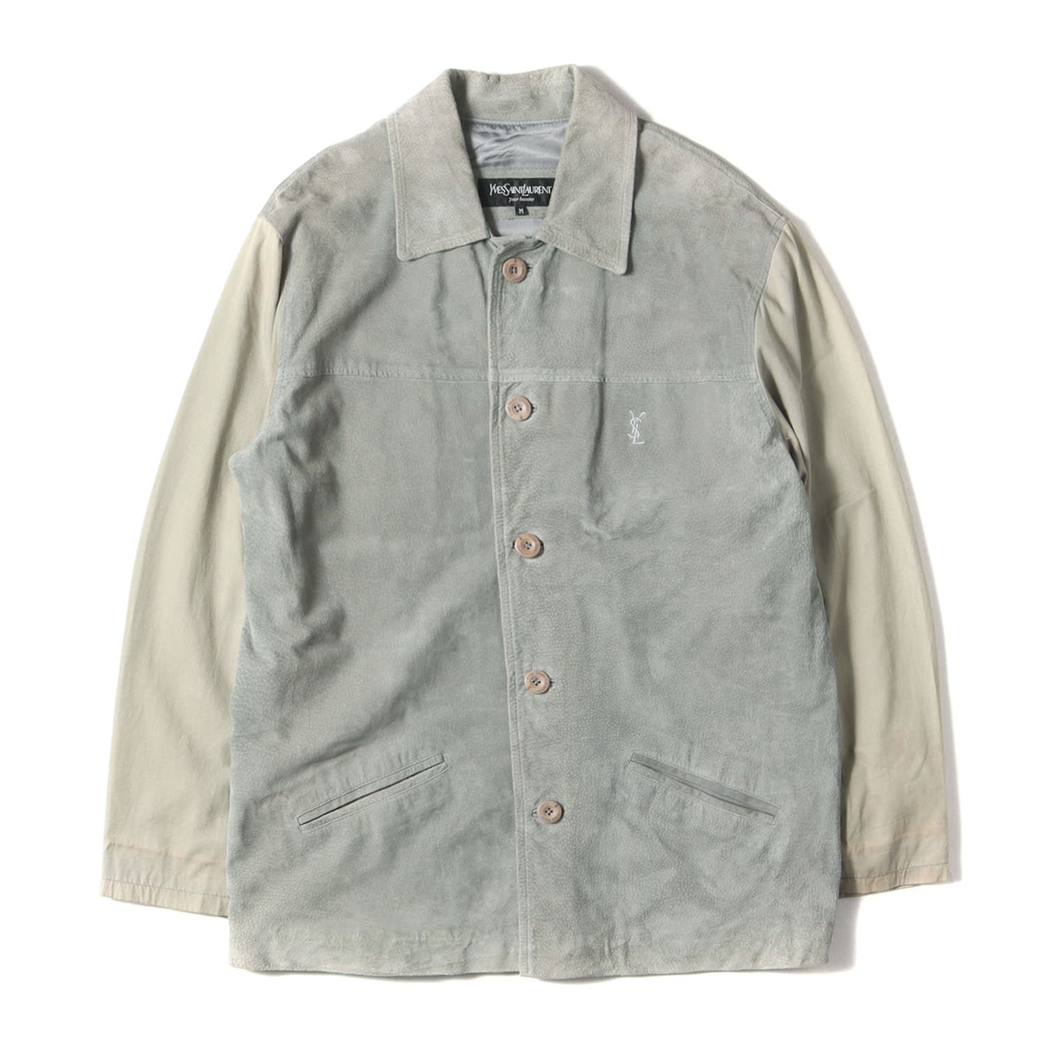 Yves Saint Laurent (イヴサンローラン) 90s ピッグスウェード コンビ ボタン ジャケット - ブランド古着の通販・買取 ...