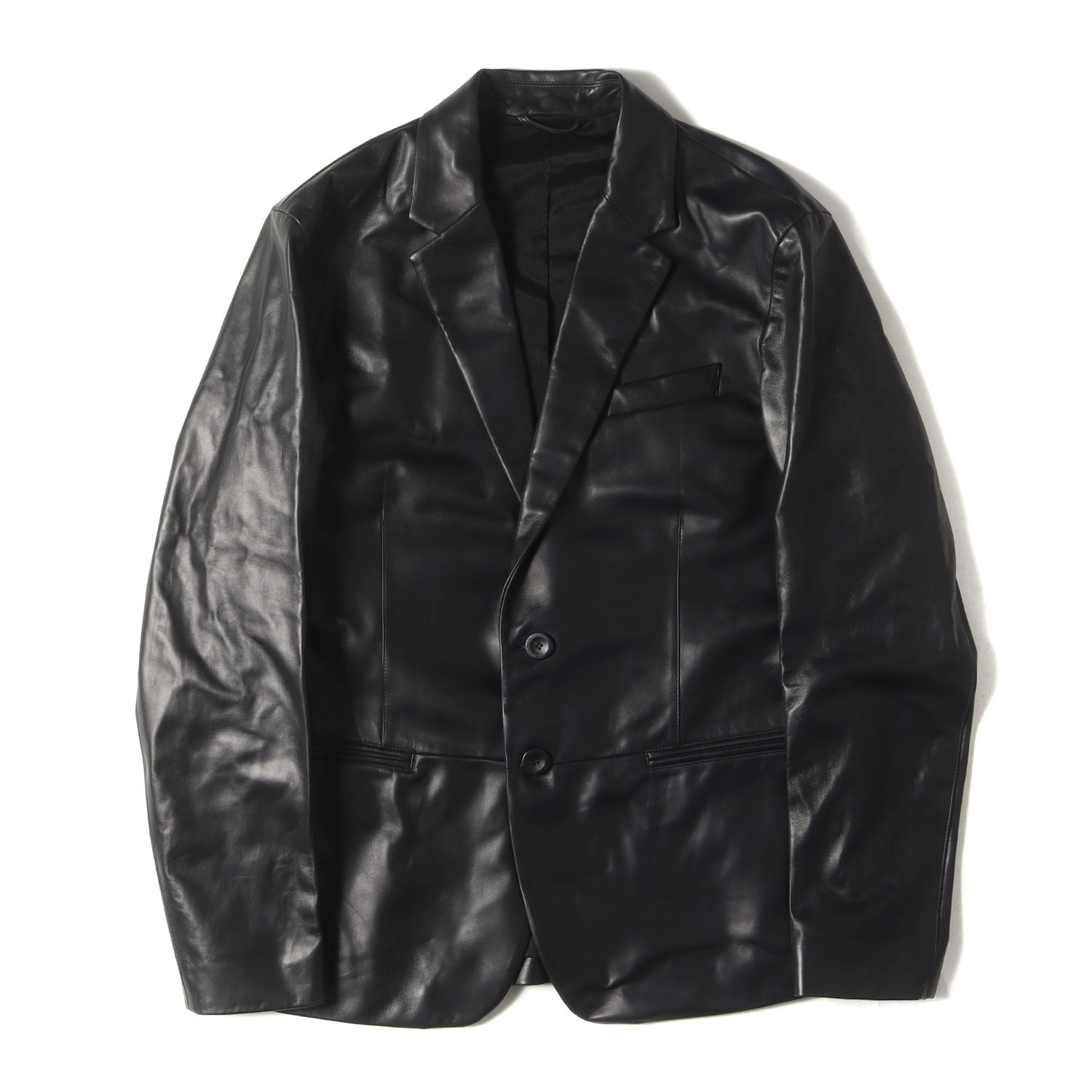 GIORGIO ARMANI (ジョルジオアルマーニ) 23AW ラムレザー 2B テーラード ジャケット (GM000043 AF10093 ...