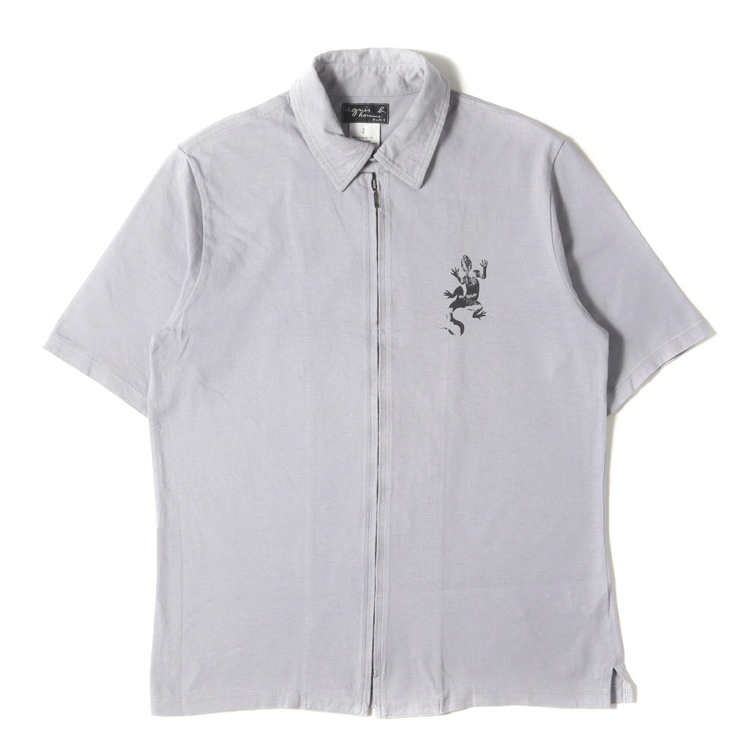 agnes b. (アニエスベー) アイコン レザール ジップ 半袖 シャツ / MADE IN JAPAN homme - ブランド古着の ...