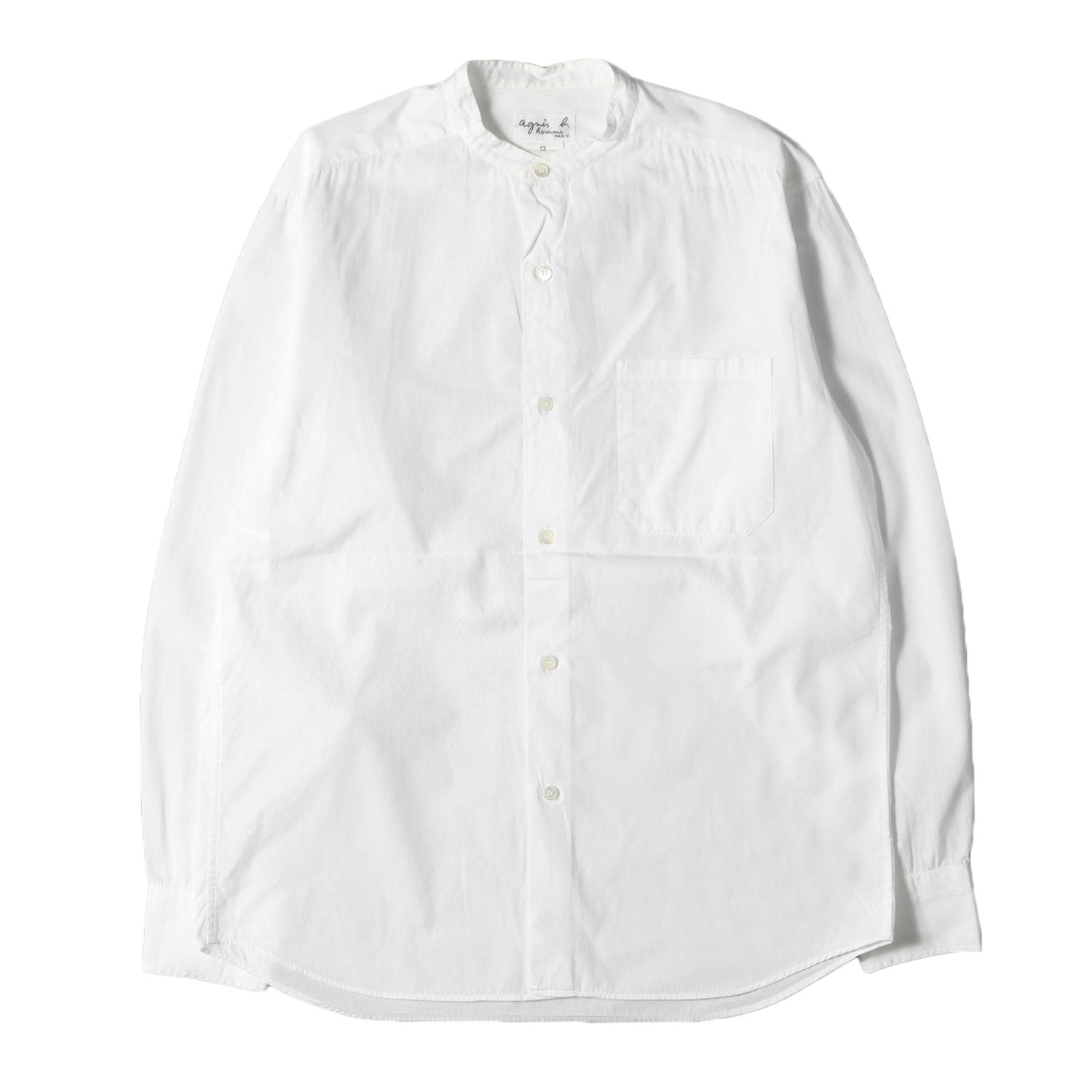 agnes b. (アニエスベー) スタンドカラー ブロード ドレス シャツ / homme. MADE IN JAPAN - ブランド古着の ...