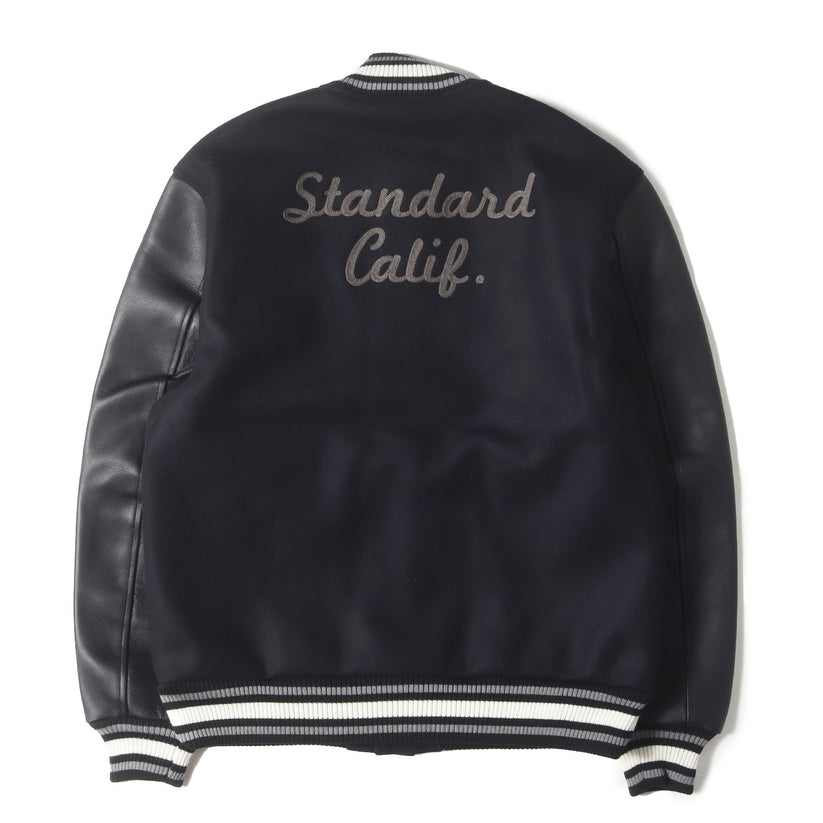 23AW ロゴ チェーン刺繍 レザースリーブ メルトン スタジャン (SD VARSITY JACKET) - ブランド古着の通販・買取 | BEEGLE by Boo-Bee