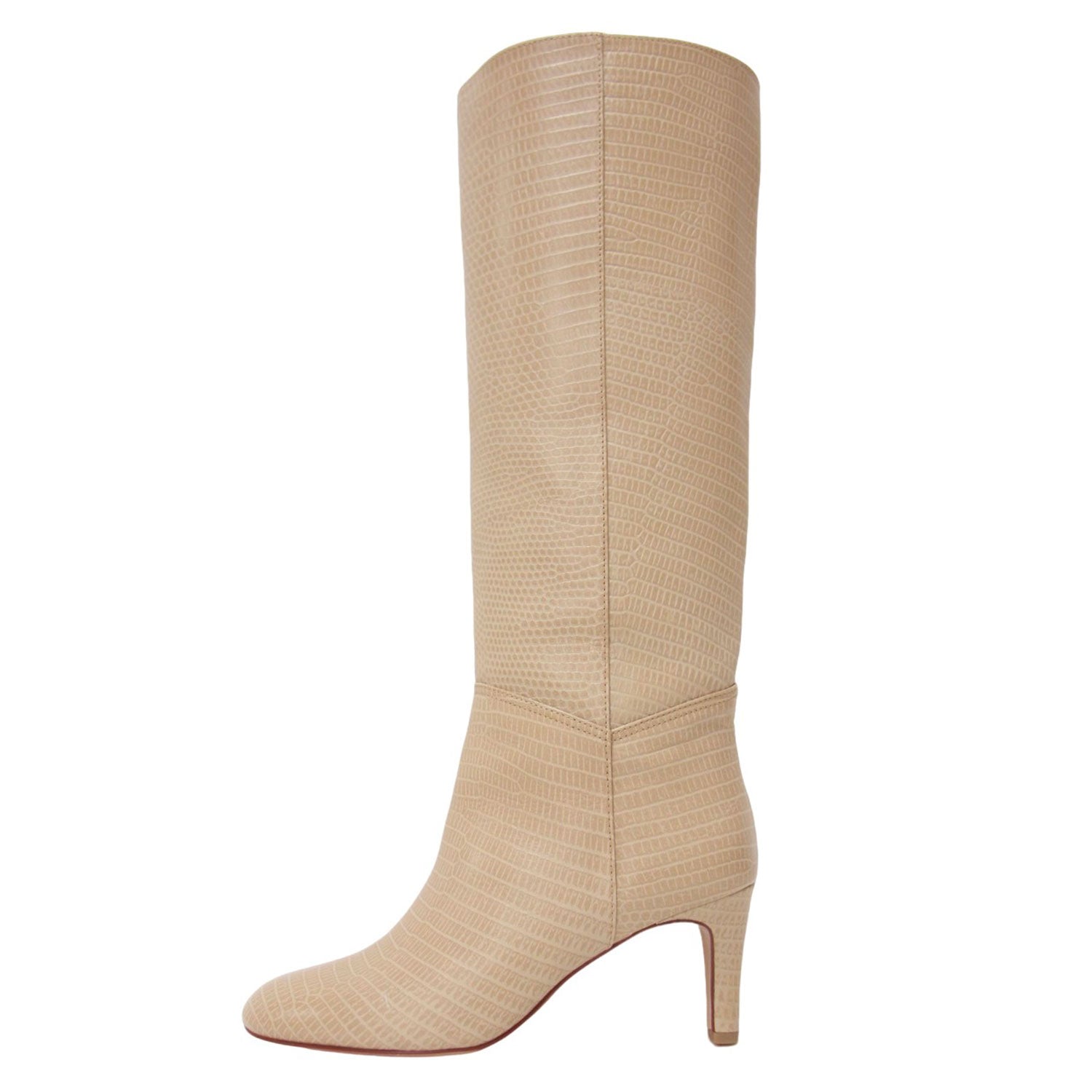 Pelleterno (ペレテルノ) ラウンドトゥ ロング ブーツ / ヒール シュリンクレザー 牛革 型押し - ブランド古着の通販・買取 ...