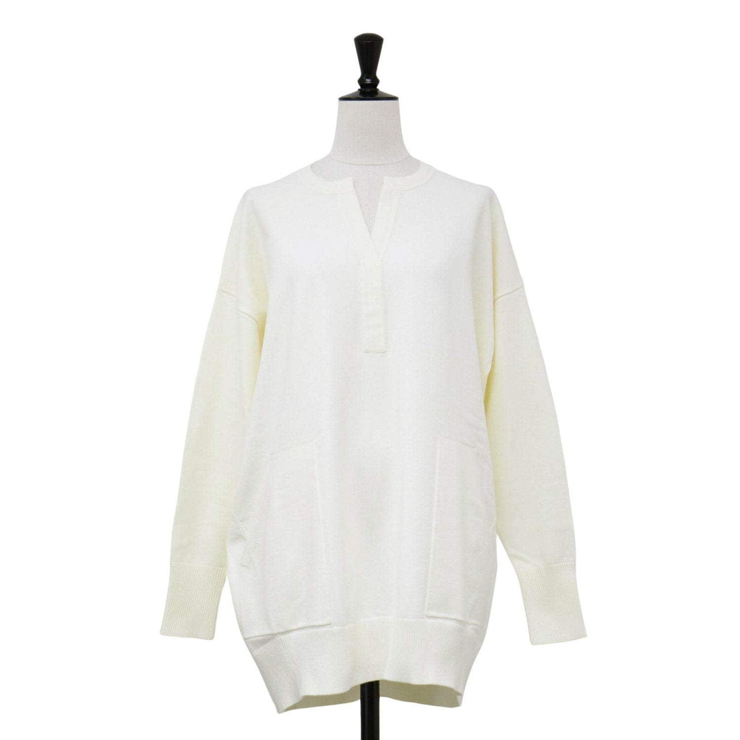 theory luxe (セオリーリュクス) スキッパーネック プルオーバー / Snow Gracie ニット 長袖 ポケット ドロップ ...