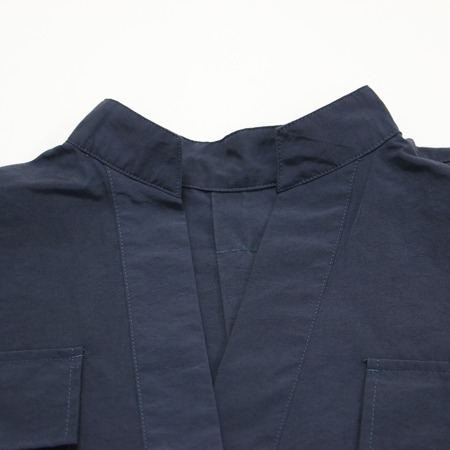 25春夏 シャツ ワンピース / ロング 長袖 スタンドカラー Vネック